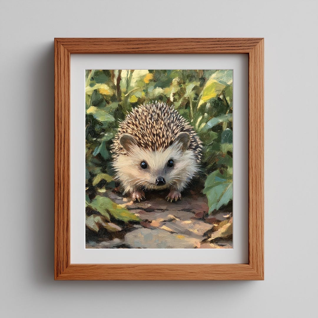 Printable Hedgehog Garden Path Painting - Charming Nature Art, Woodland ...
