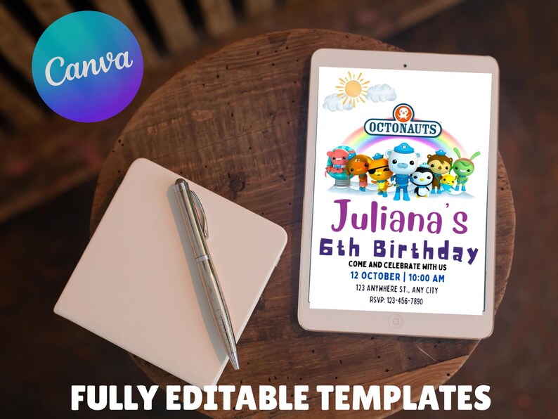 Editable the Octonauts Birthday Invitation Template, Printable Birthday ...