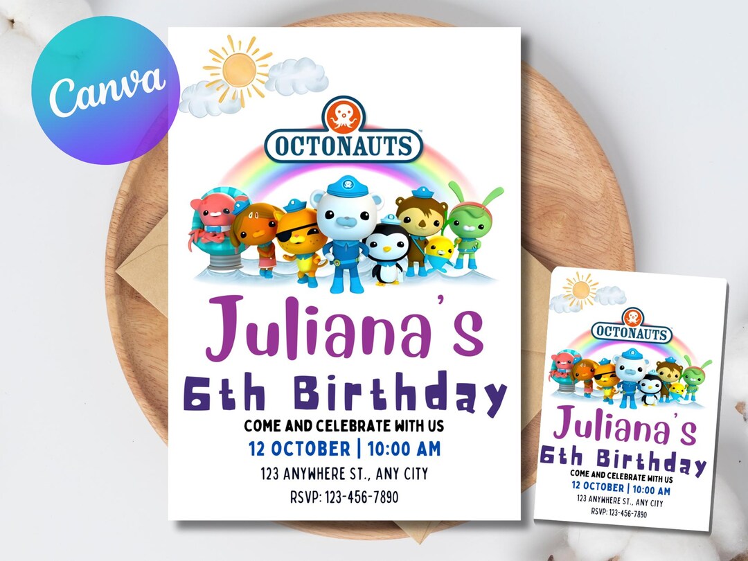 Editable the Octonauts Birthday Invitation Template, Printable Birthday ...