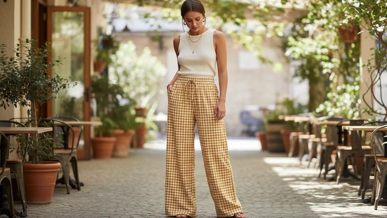 Wide Leg Pants Sewing Pattern for Women | Easy Palazzo Trousers Pattern ...