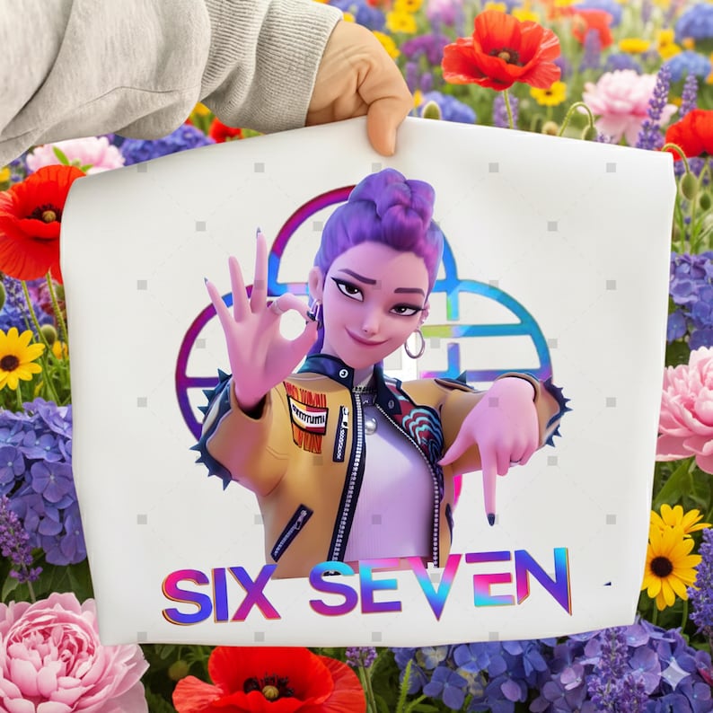 Six Seven 6 7 Meme Kpop Girls Band Png, Funny 67 Trend Social Media Png ...