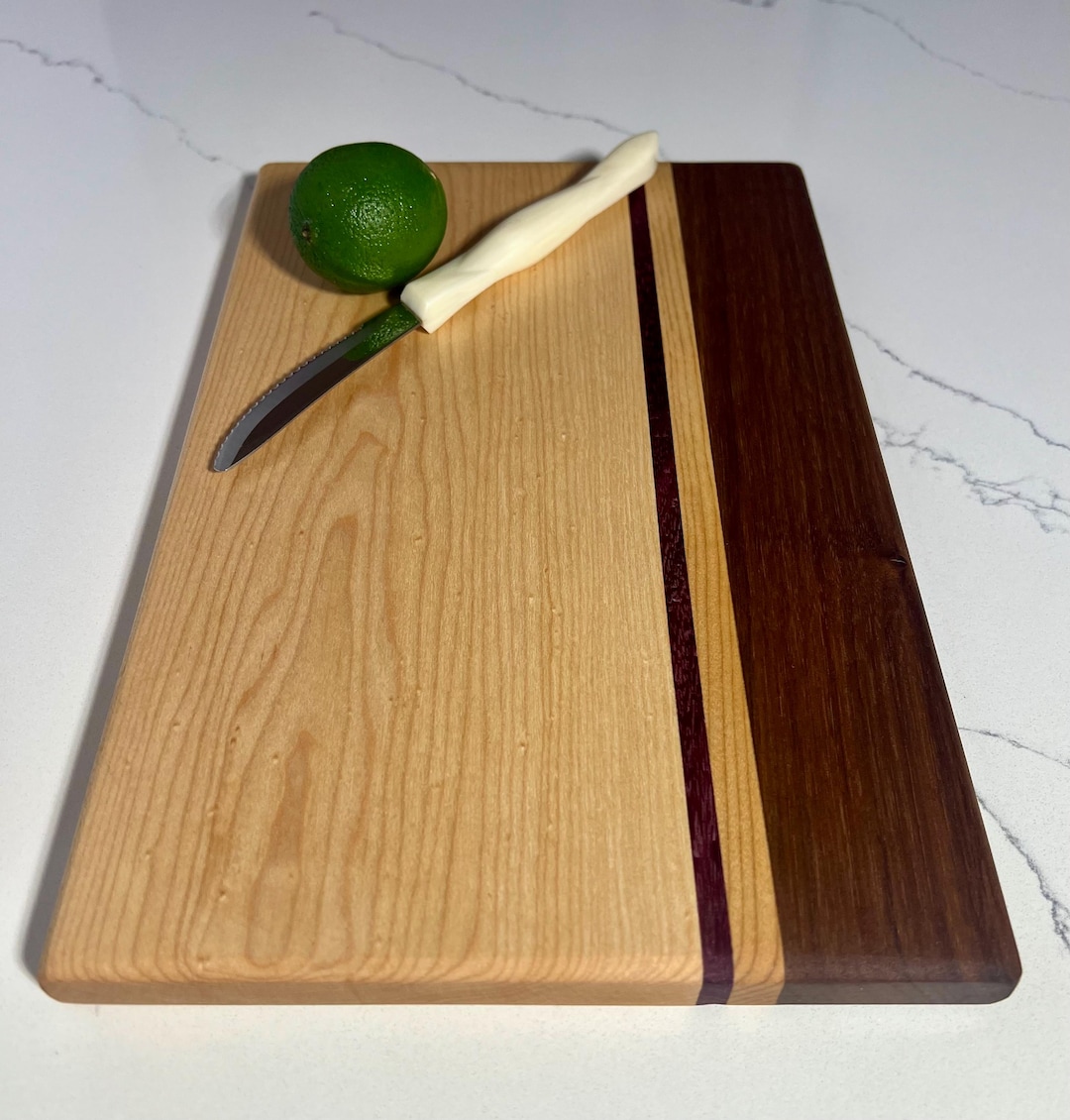 Handcrafted Walnut, Purple Heart, & Maple Wood Cutting Board ...