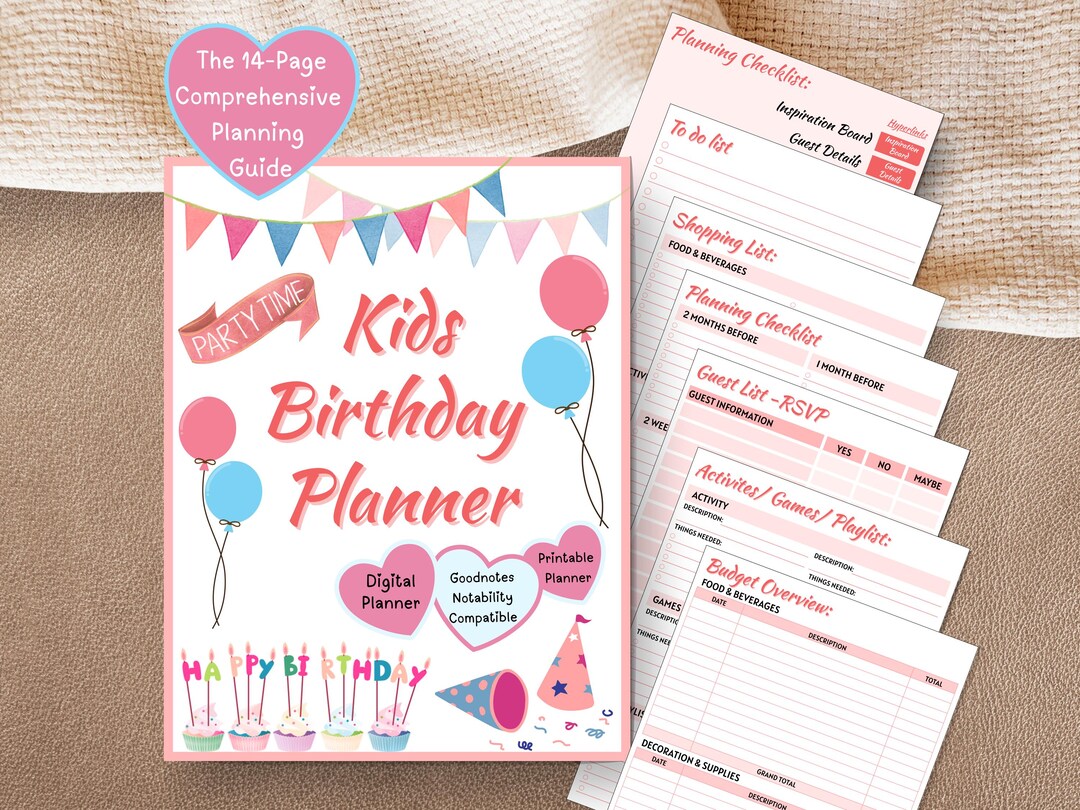 Kids Birthday Party Planner Bundle – Soft Color Theme (digital Download ...