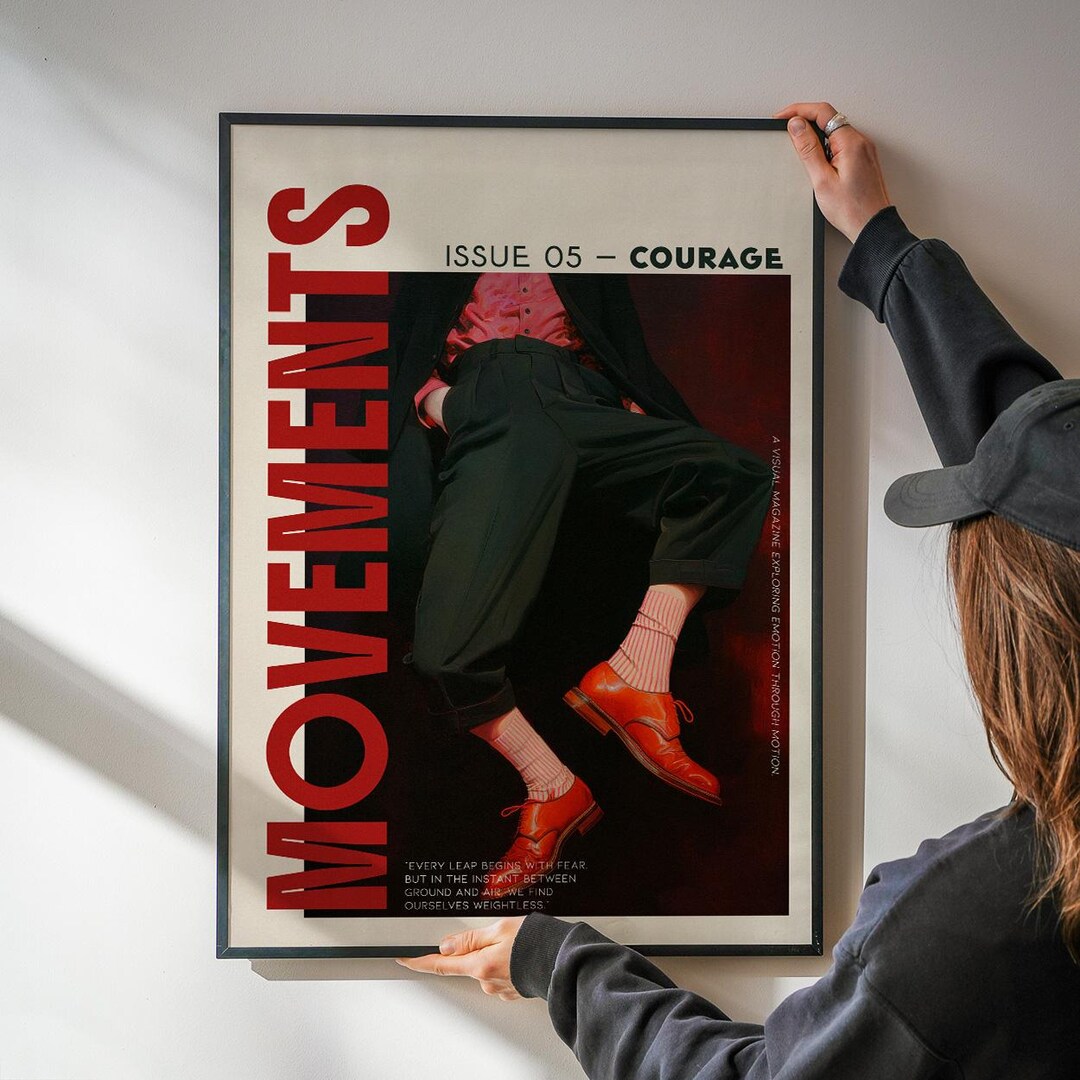 Minimalist Fashion Poster: Red Editorial Photography Wall Art ...