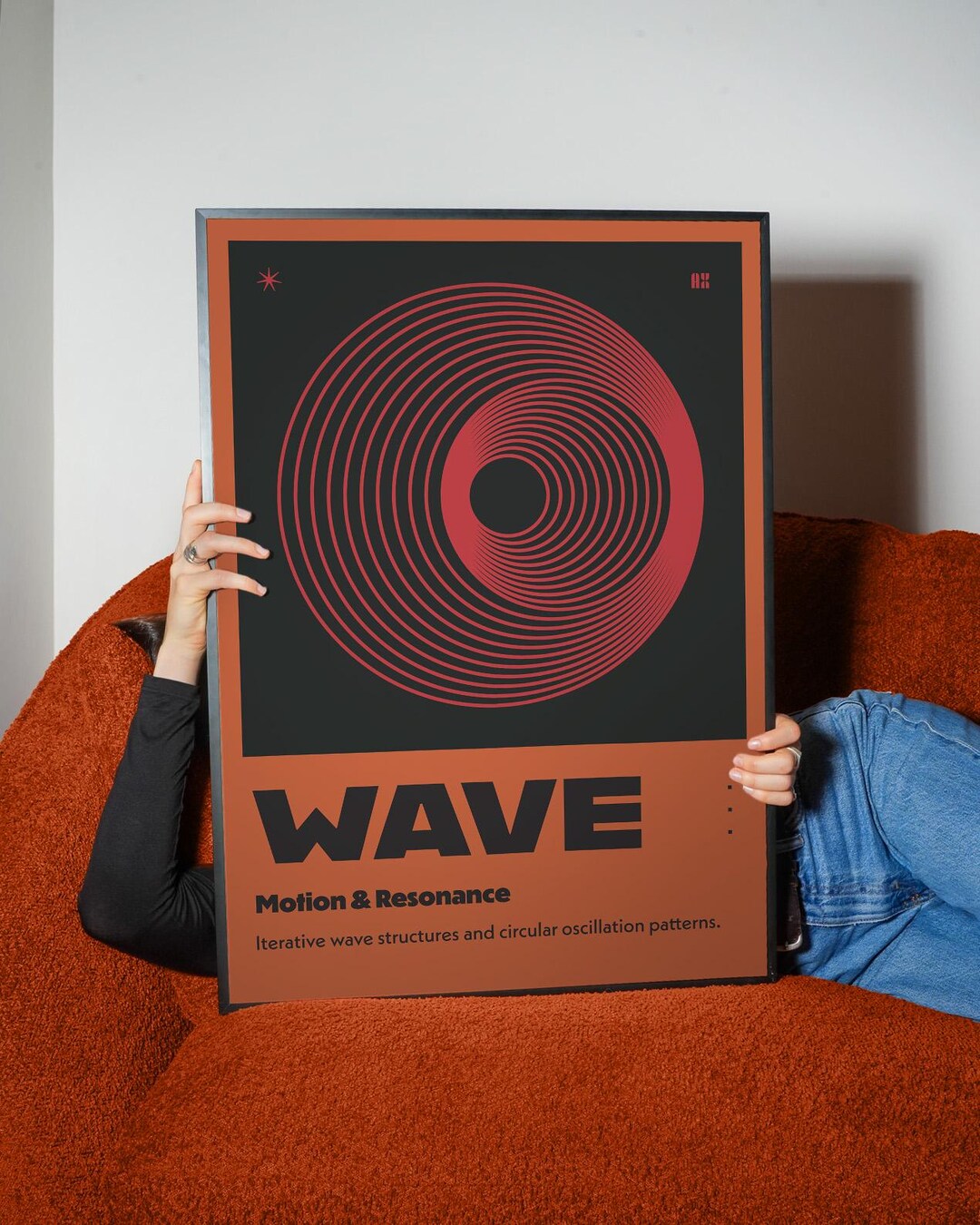 WAVE Oscillation Poster, Modern Retro Circle Art Print - Etsy