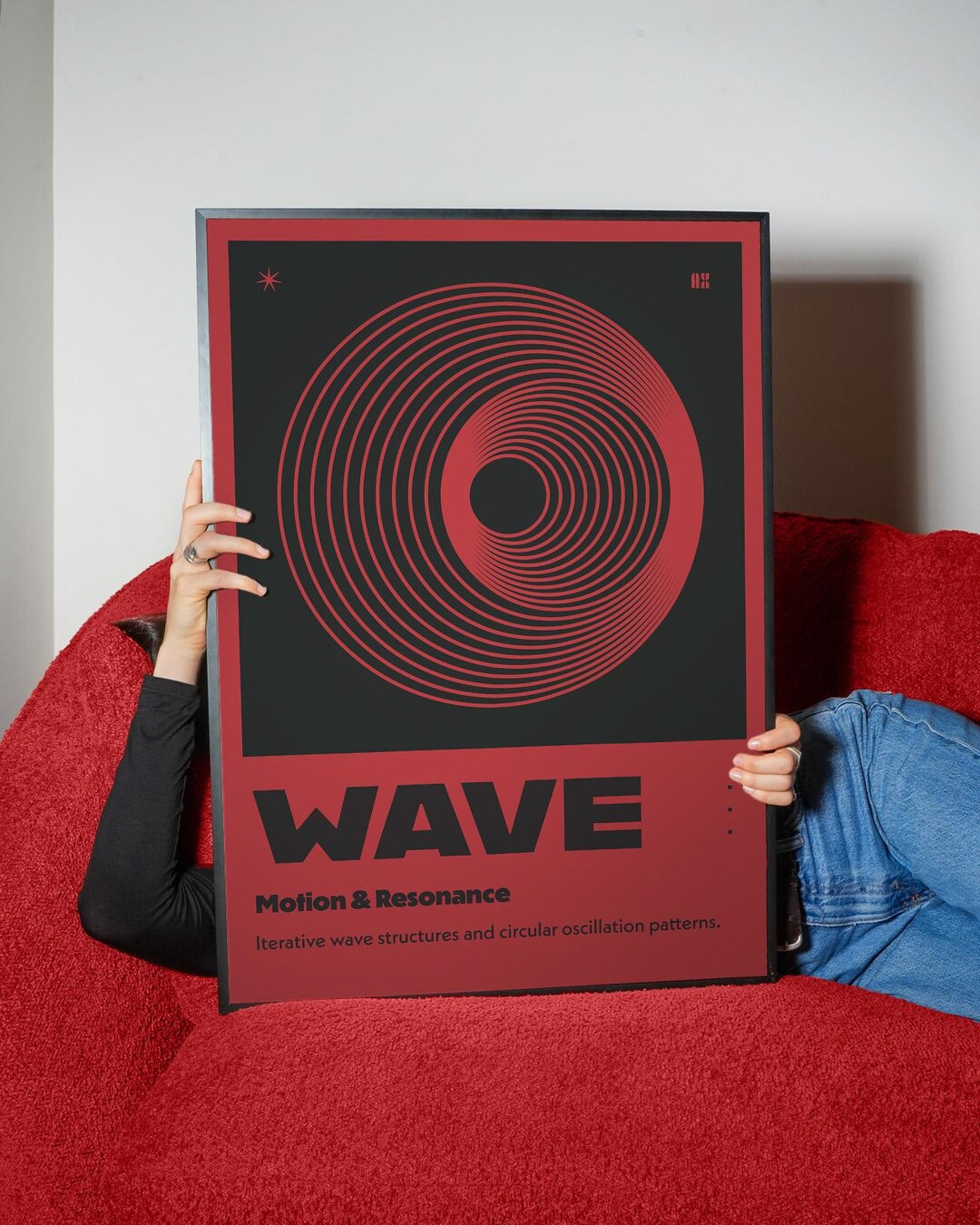 WAVE Motion Poster, Retro Circular Resonance Art Print - Etsy