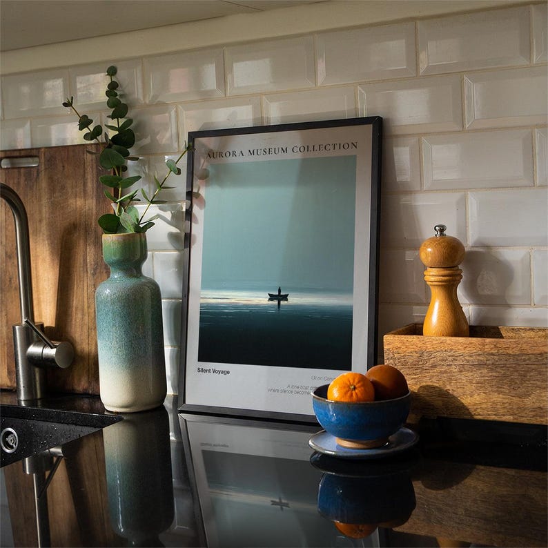 Impressionist Seascape Poster: Minimal Coastal Art, Aurora Collection ...