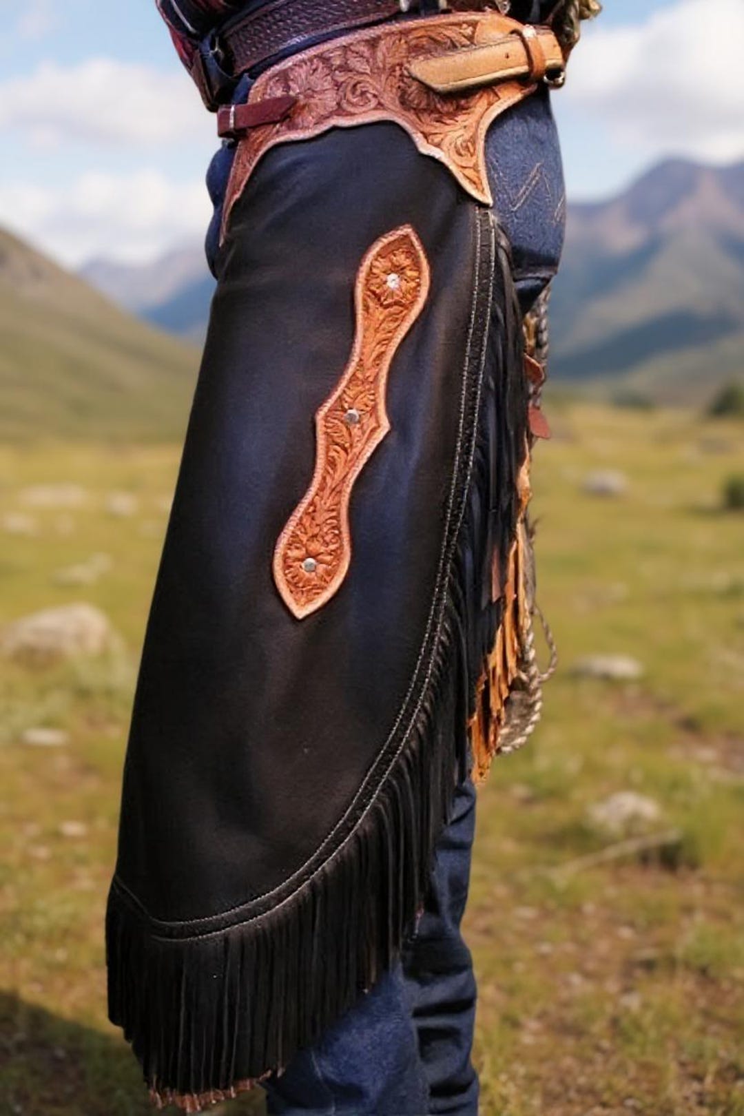 Handmade Suede Leather Cowboy Chaps, Western Rodeo Wear ,native ...
