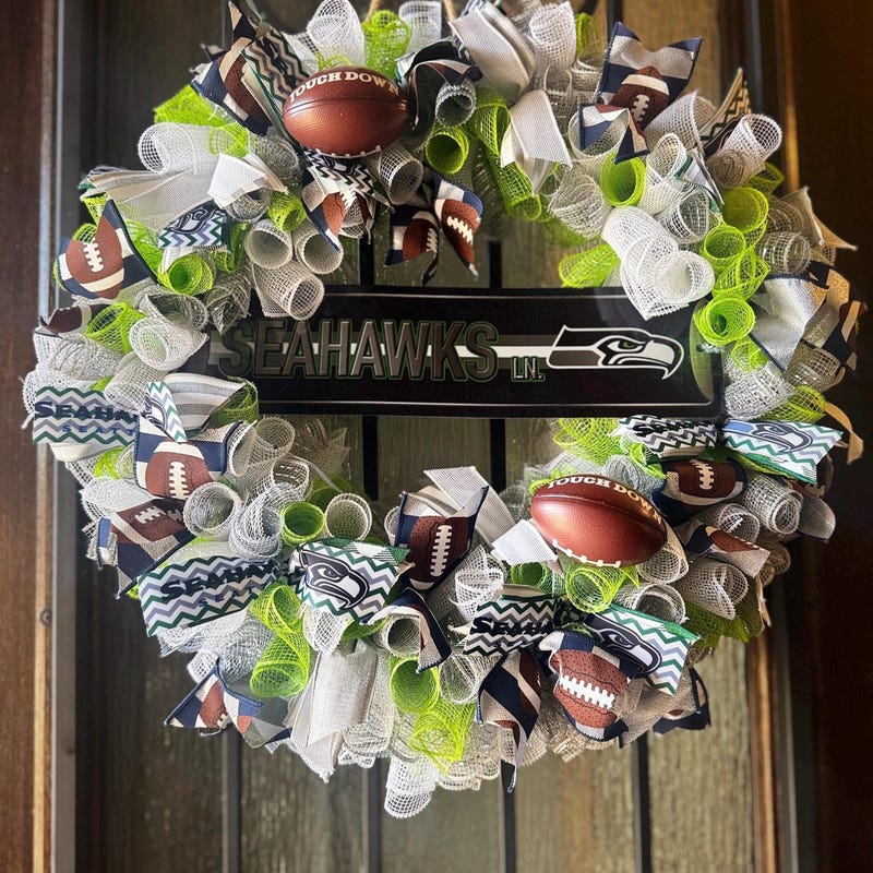 Seahawks Door Wreath - Etsy