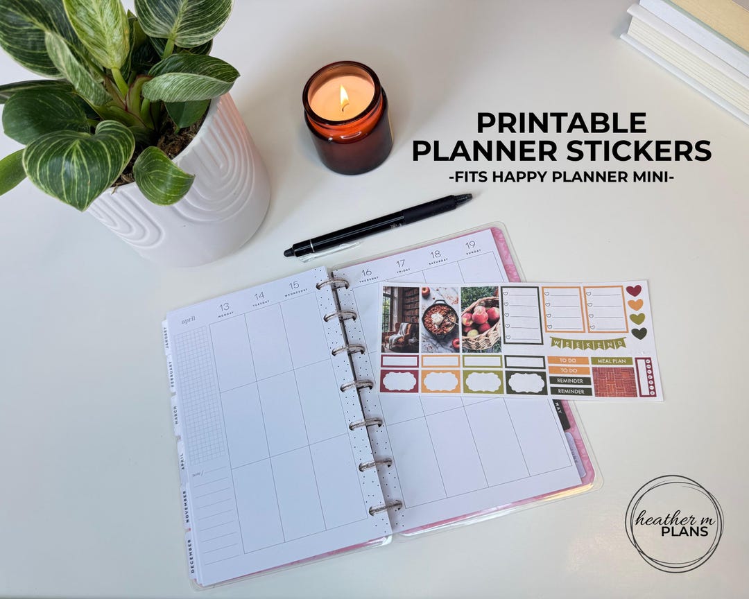 Fall Apples Planner Stickers: Hygge Weekly Kit (PDF & Cricut PNG) - Etsy
