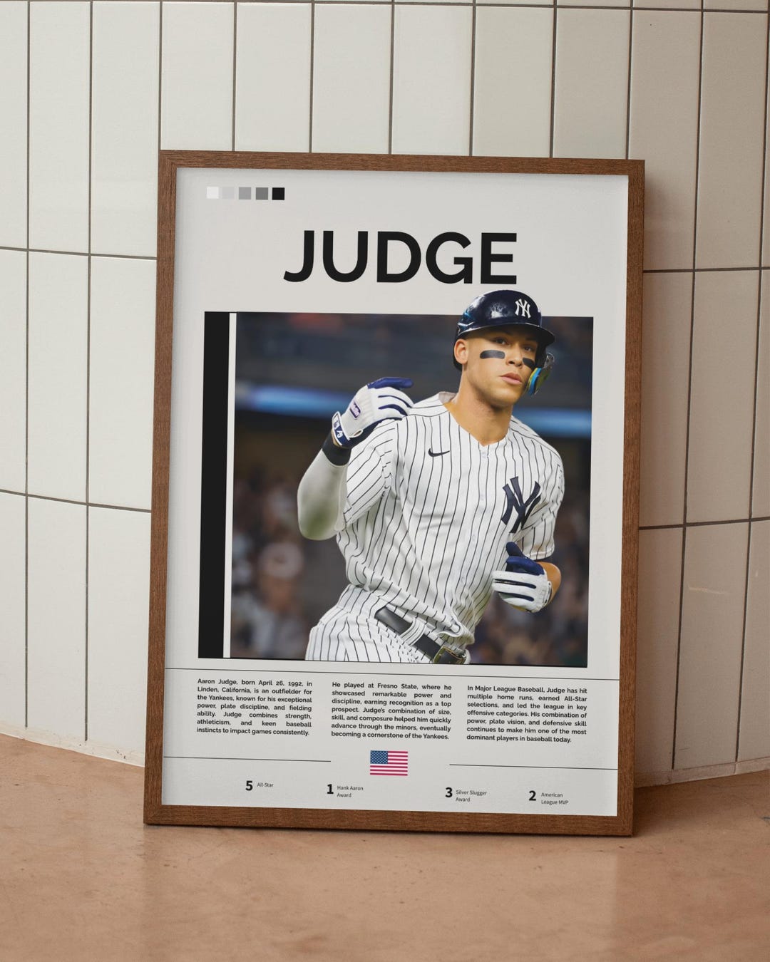 Aaron Judge Poster, New York Yankees Print, Baseball Poster, Digital ...