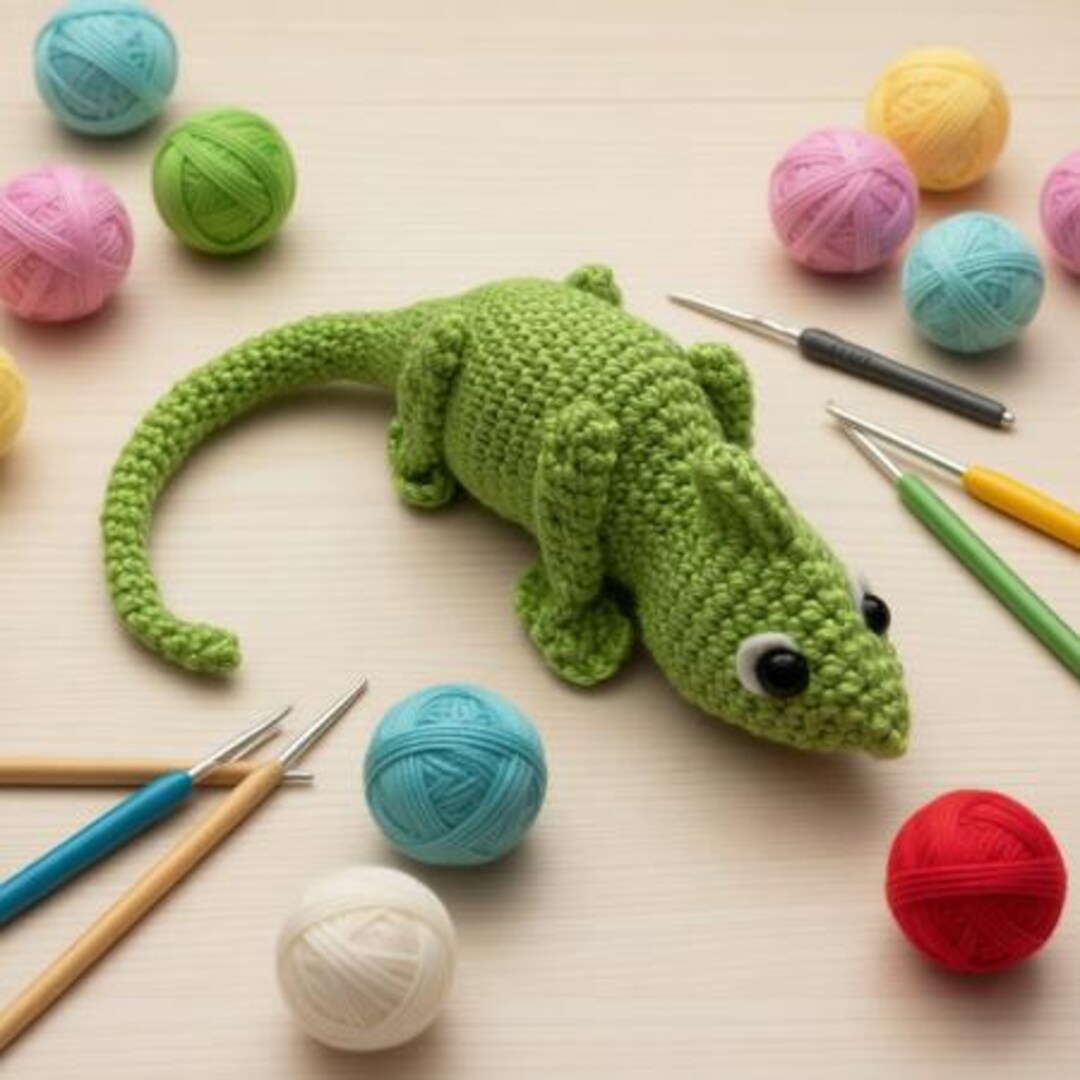 Amigurumi Pattern – 10 Inch Lizard Plush With Veil – PDF Instant ...