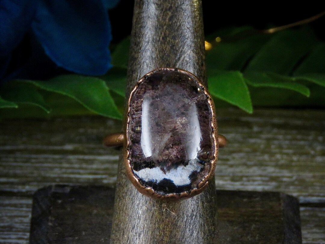 Garden Quartz Lodolite Phantom Crystal Witchy Statement Ring ...