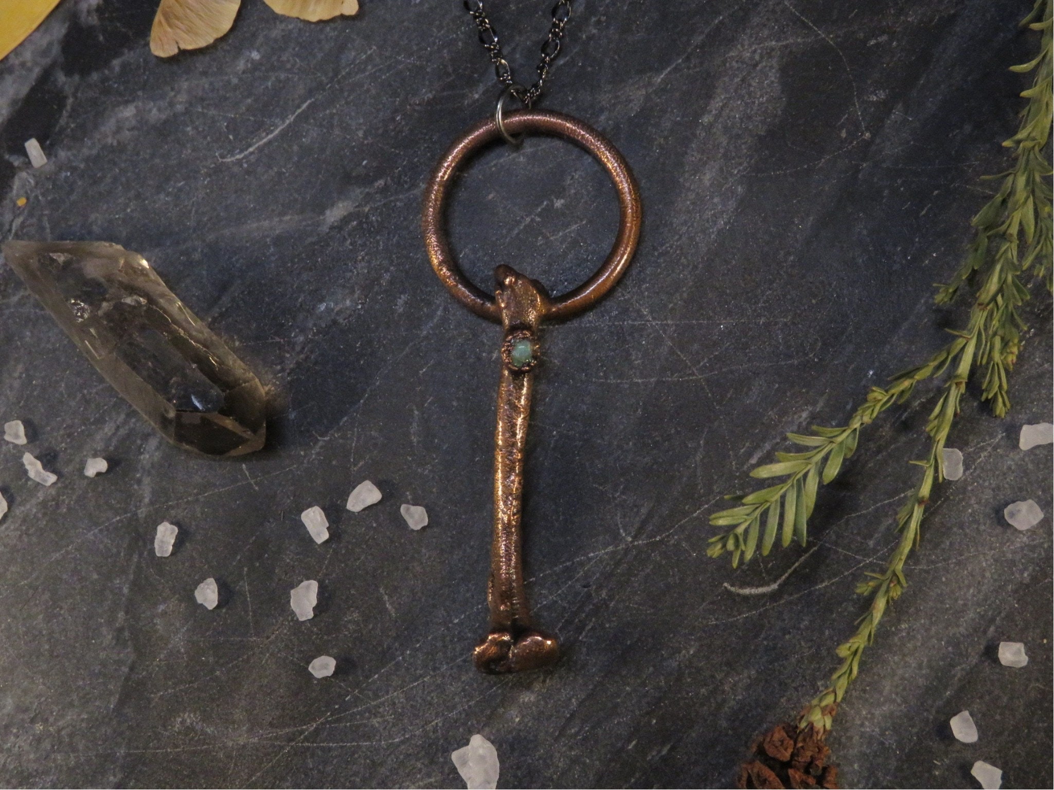 Femur Bone Talisman Opal Necklace *forest Witch Collection* - Etsy
