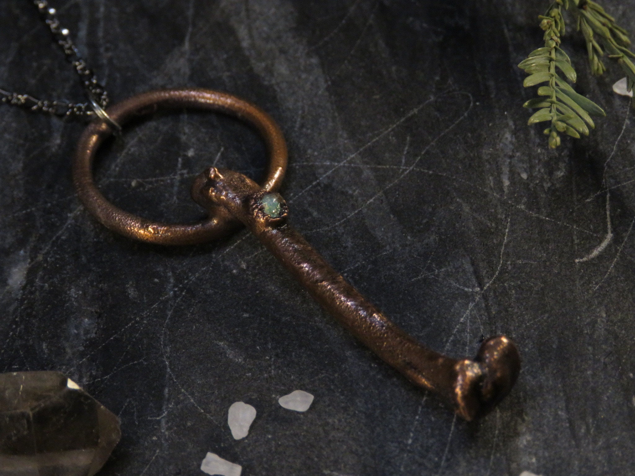 Femur Bone Talisman Opal Necklace forest Witch Collection - Etsy