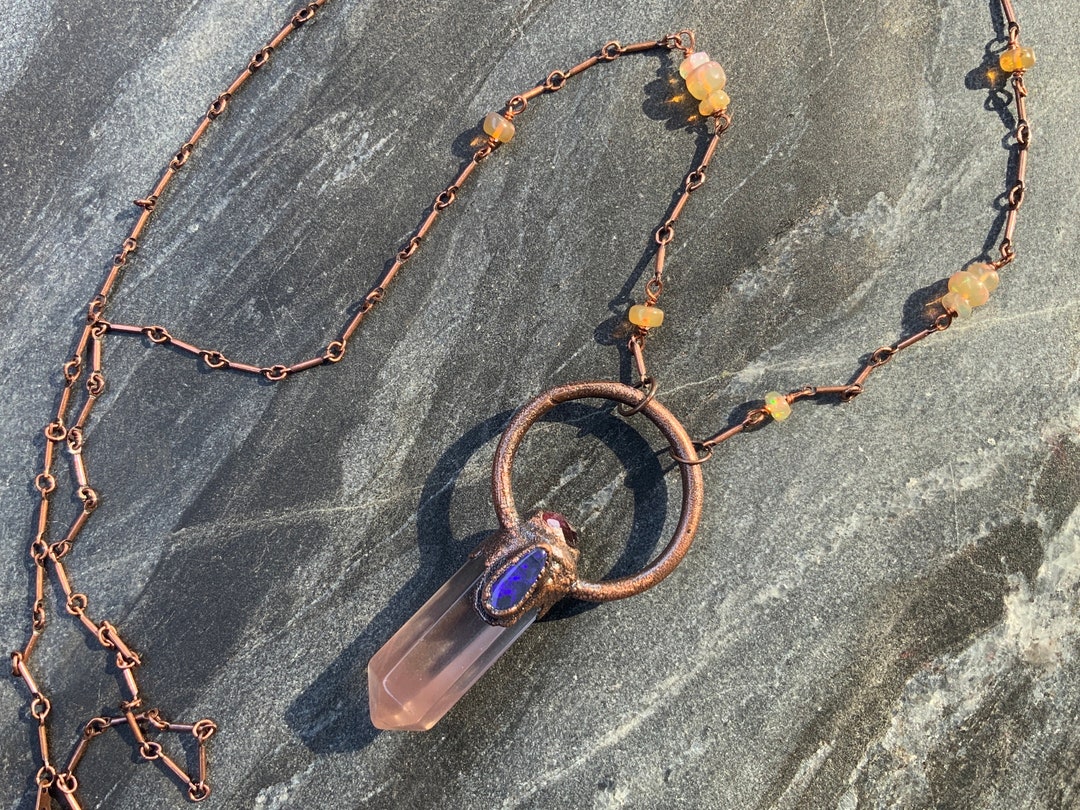 Lithium Quartz and Opals Talisman Gothic Witchy Rustic Copper ...