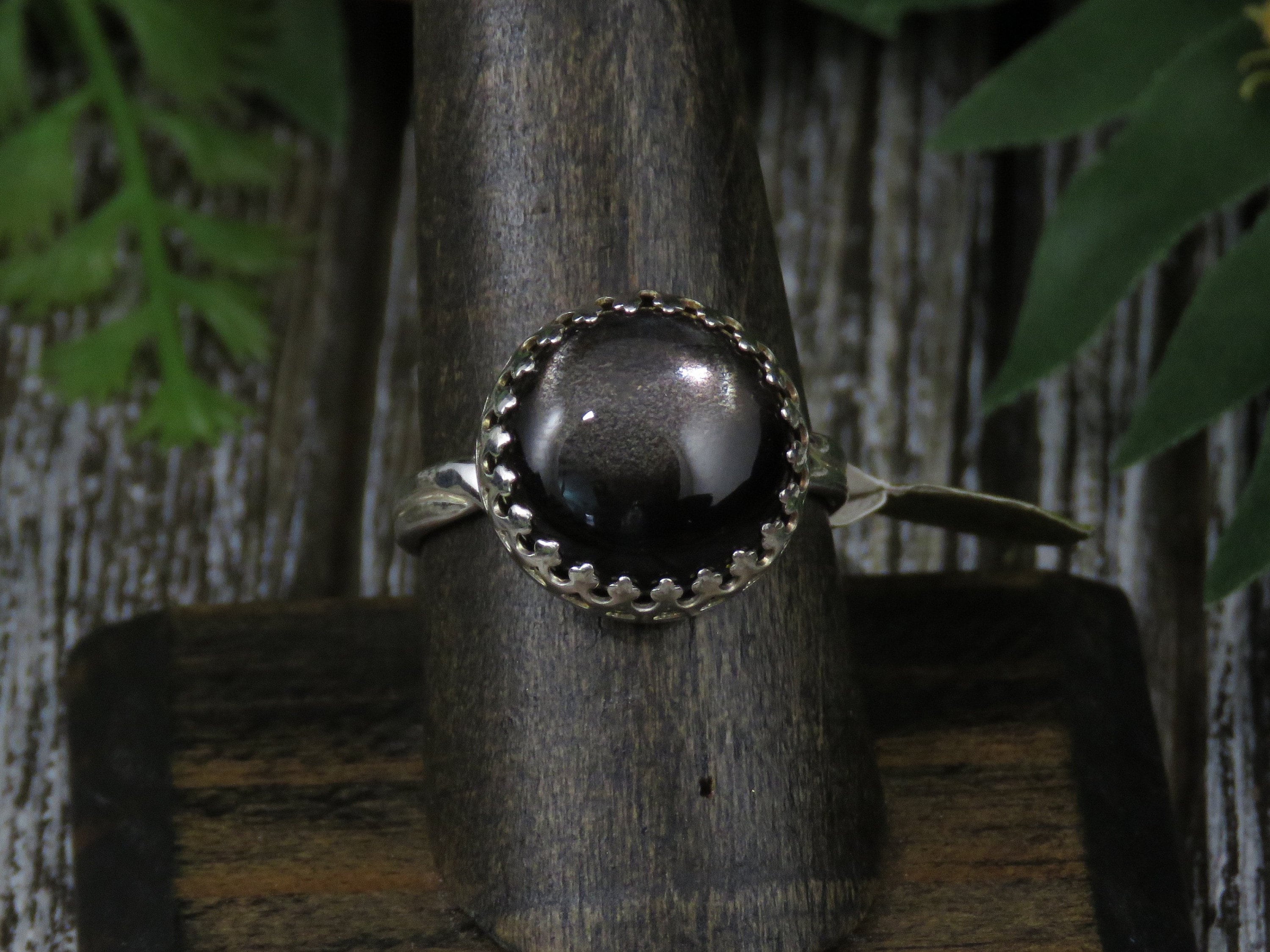Black Moonstone Fancy Silver Gallery Bezel Ring Gothic Size 7 - Etsy