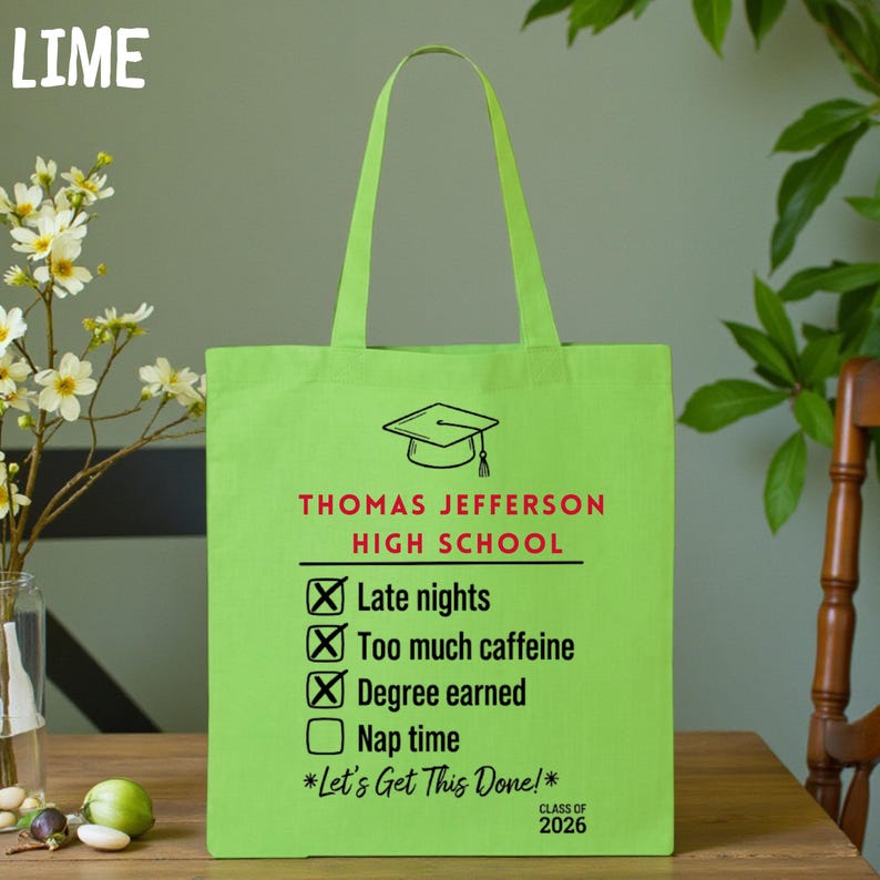 Custom Grad Cap Tote Bag, Custom Name Bags, Class of 2026 Gift ...