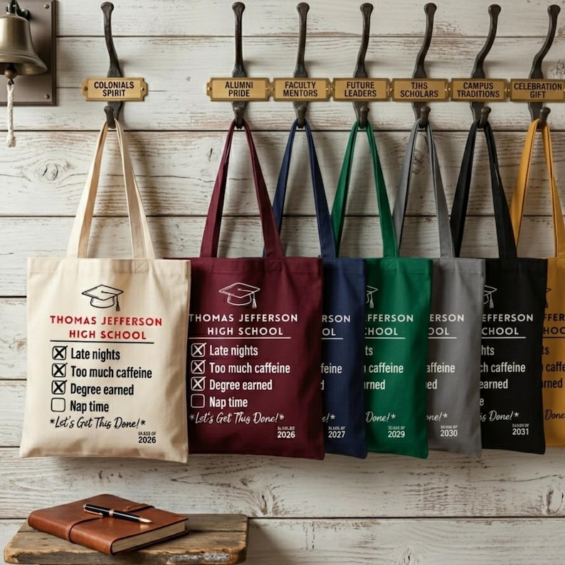 Custom Grad Cap Tote Bag, Custom Name Bags, Class of 2026 Gift ...