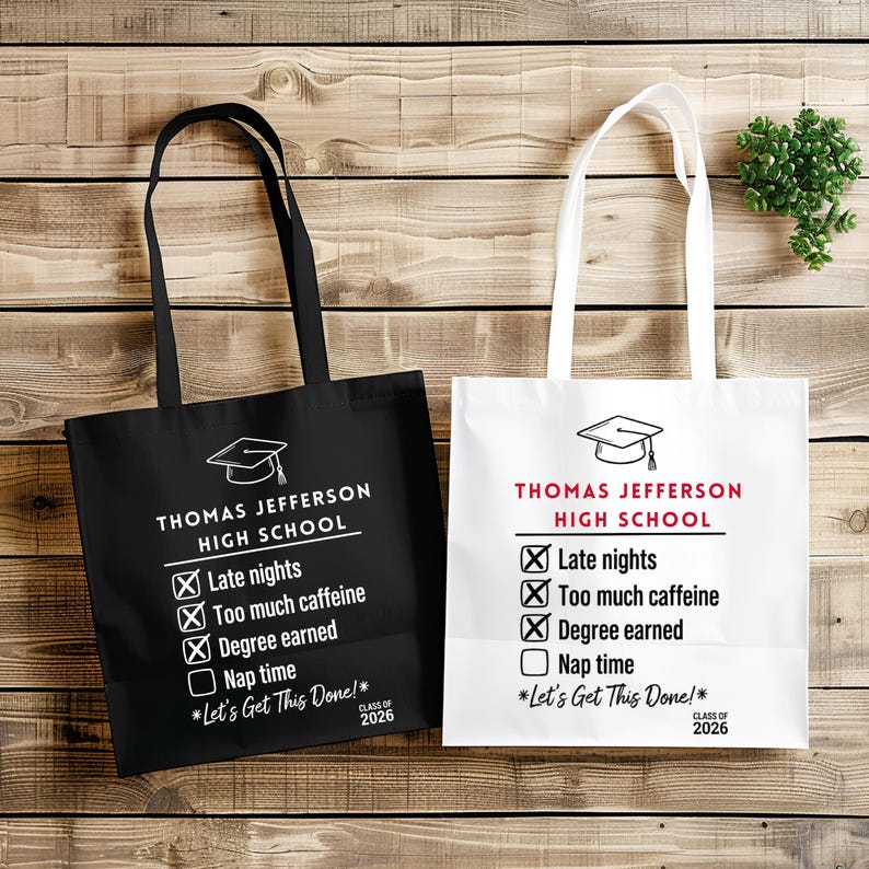 Custom Grad Cap Tote Bag, Custom Name Bags, Class of 2026 Gift ...