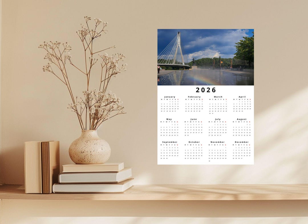 2026 Warsaw Skyline Calendar – One-page Printable, Minimalist Wall Art ...