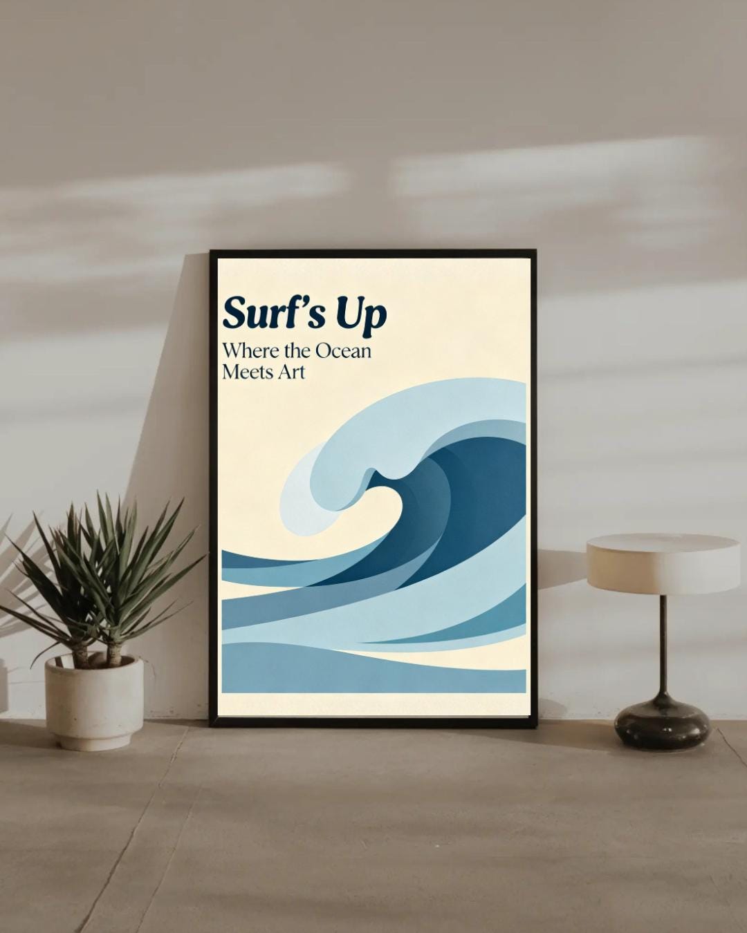 Surf's up Wave Art Print: Modern Coastal Decor - Etsy