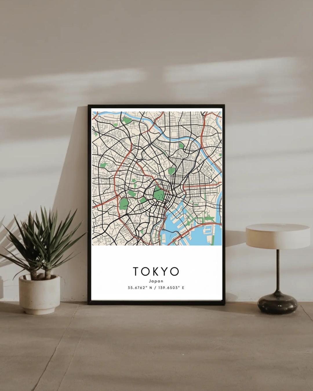 Tokyo City Map Print: Minimalist Street Grid, Japan Decor - Etsy