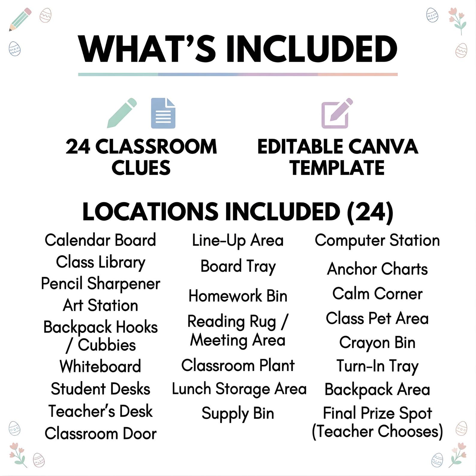 Classroom Easter Treasure Hunt Clues Printable | School Easter ...
