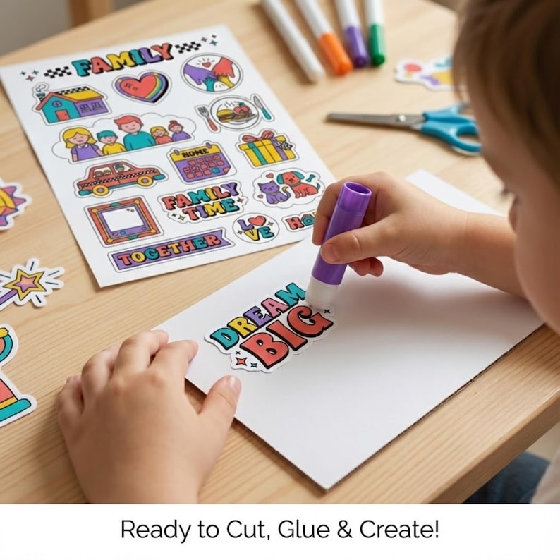 2026 Kids Vision Board Kit Printable, Vision Board for Kids,family ...