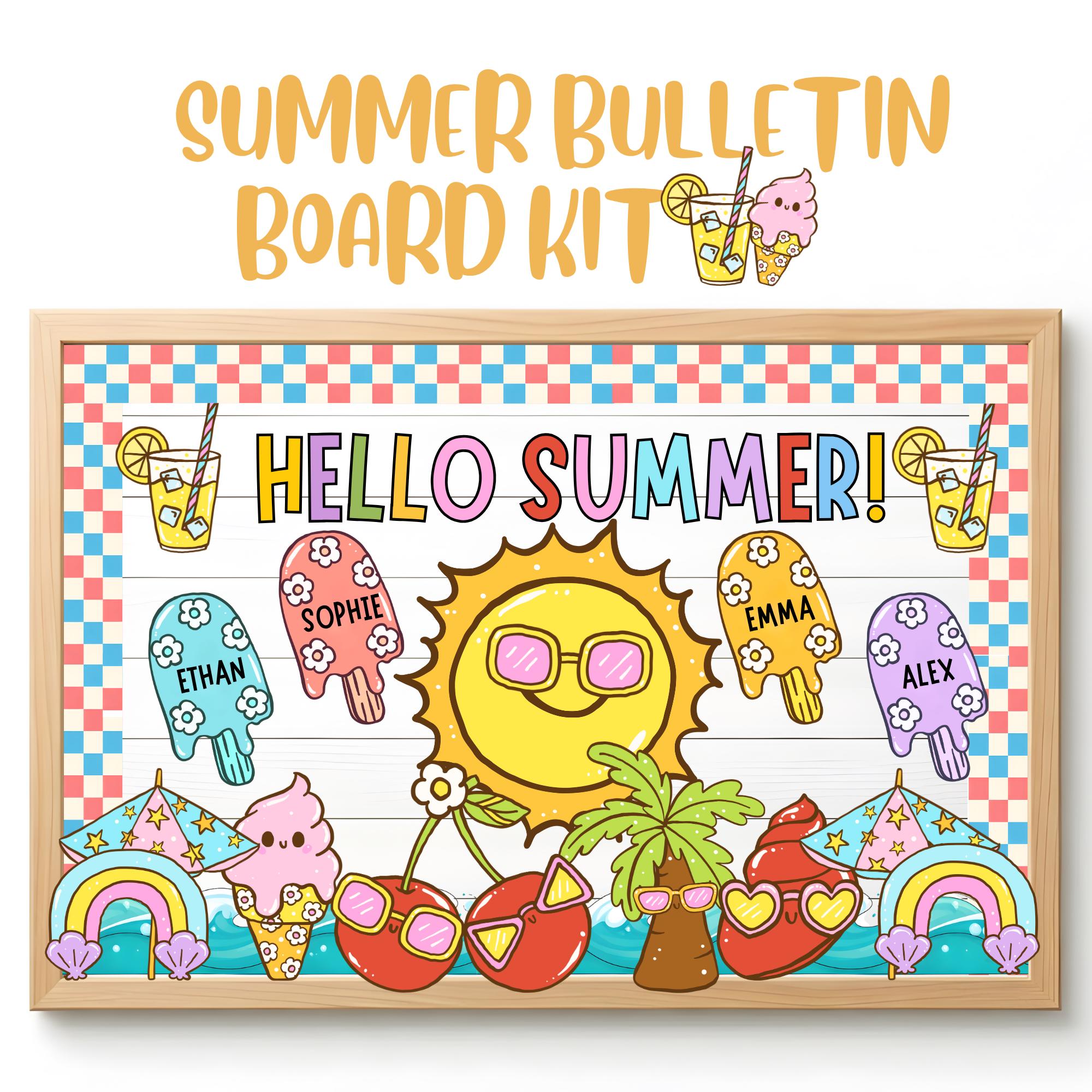 Summer Bulletin Board Kit | Retro End of Year Classroom Decor | in Our ...