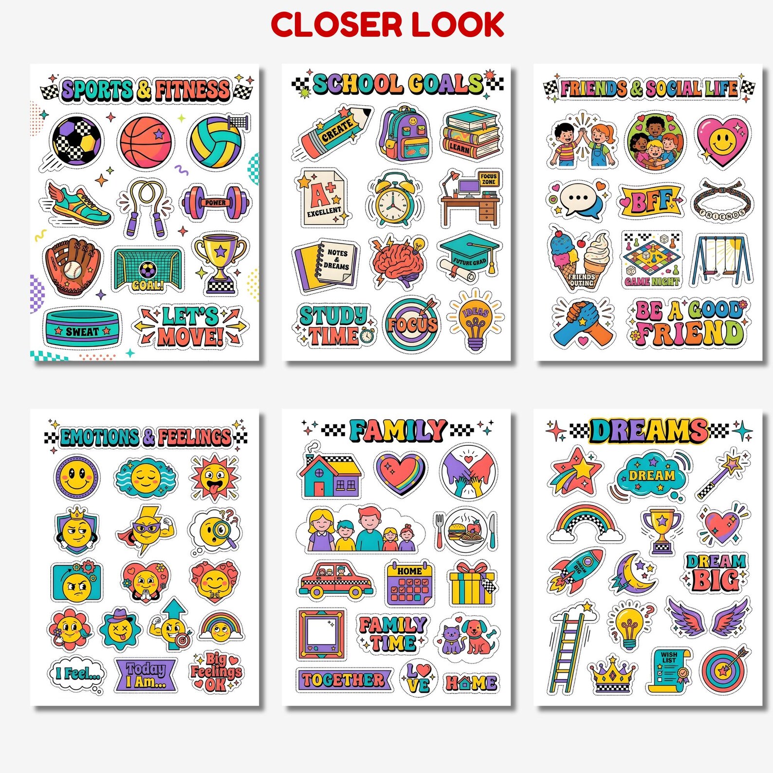 2026 Kids Vision Board Kit Printable, Vision Board for Kids,family ...
