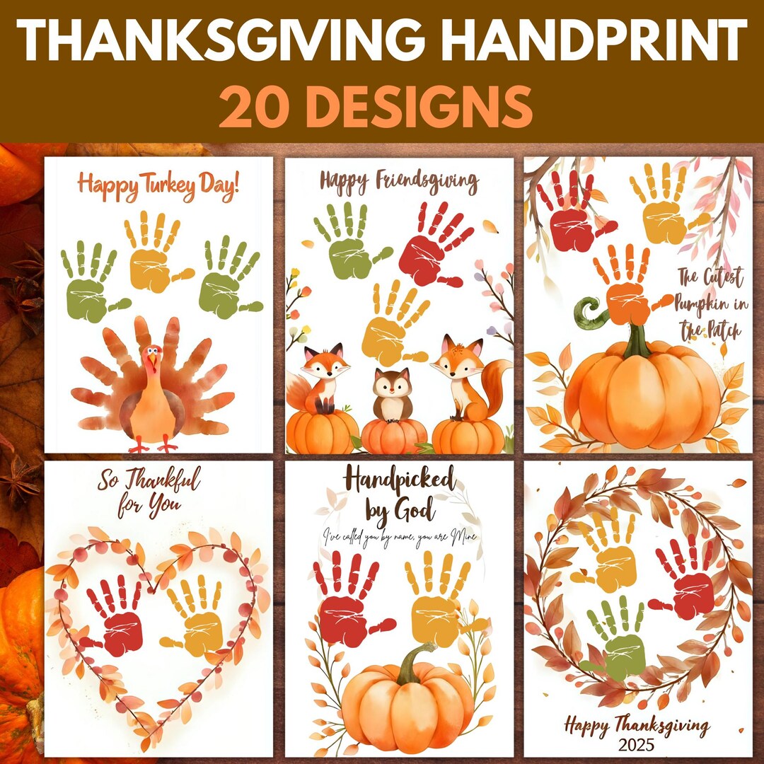 Thanksgiving Handprint Craft / Art Printable, Preschool Handprint Craft ...