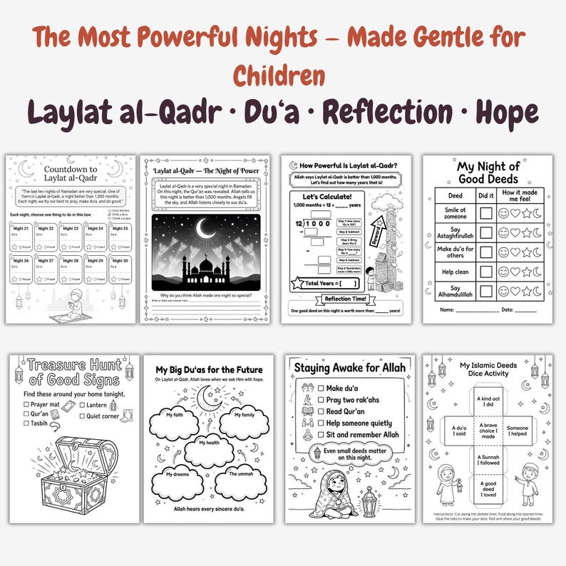 2026 Ramadan Activity Workbook, Printable Islamic Worksheet for Kids ...