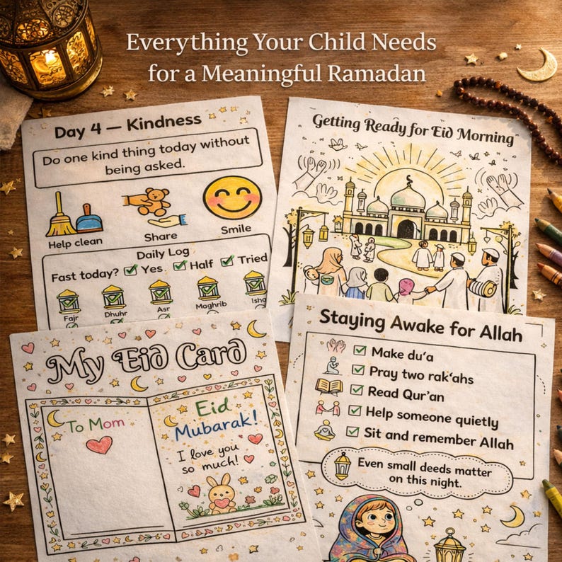 2026 Ramadan Activity Workbook, Printable Islamic Worksheet for Kids ...