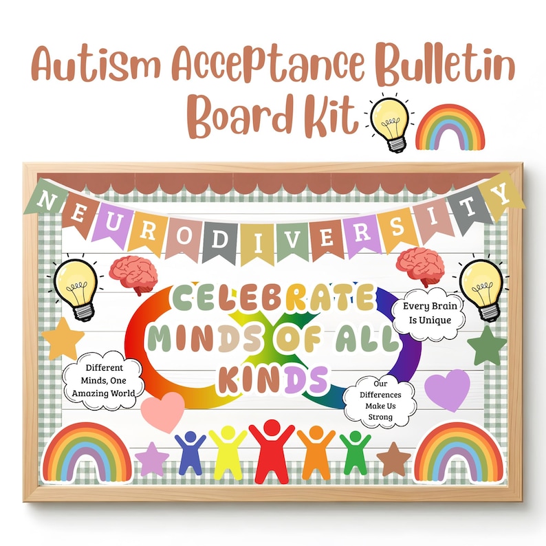 Autism Acceptance Bulletin Board Kit, Celebrate Minds of All Kinds ...
