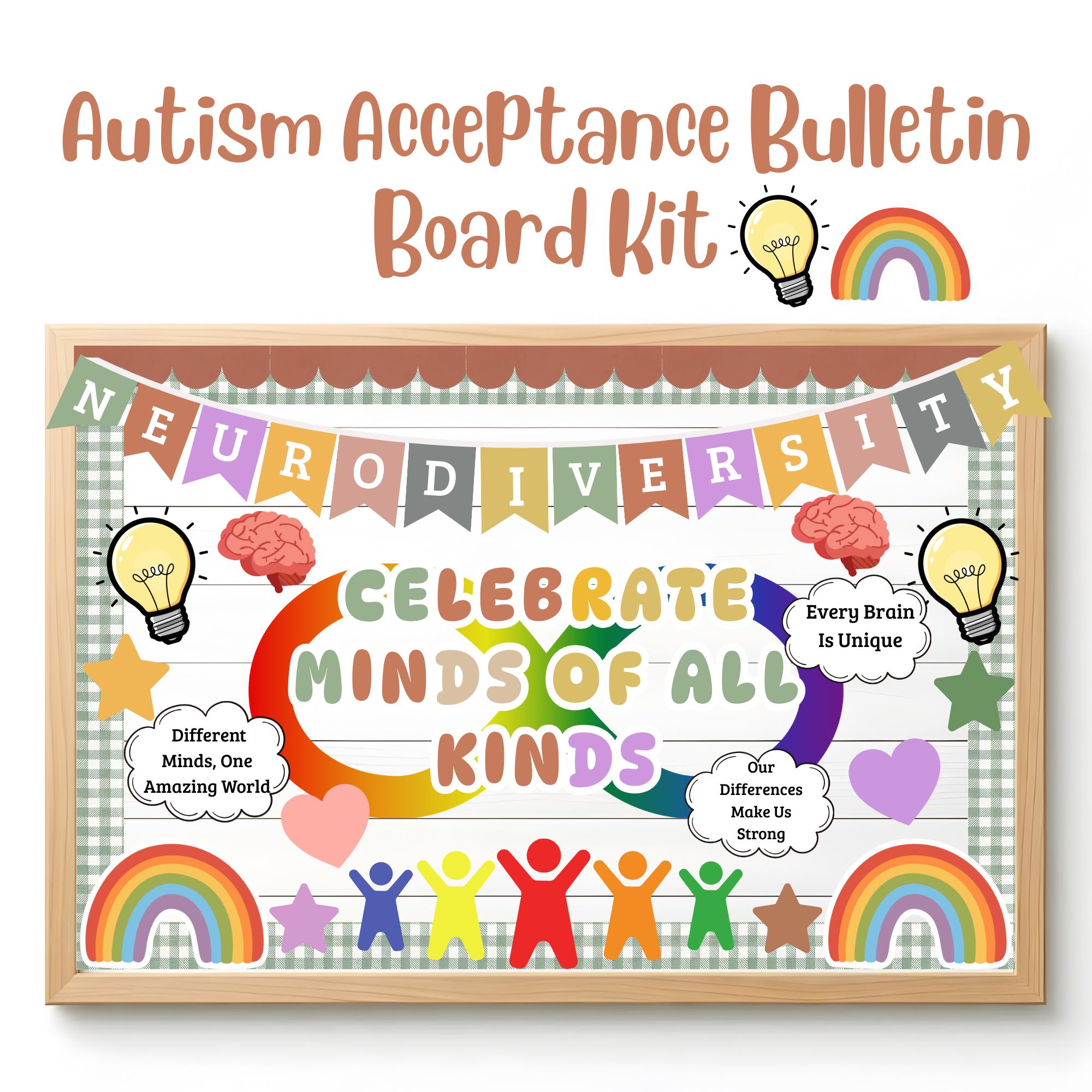 Autism Acceptance Bulletin Board Kit, Celebrate Minds of All Kinds ...