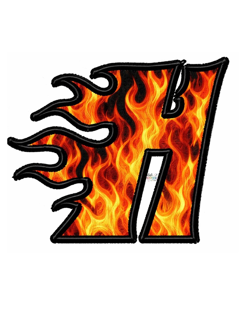 Flame Appliqué Alphabet | Fire Letter Embroidery File | Machine ...
