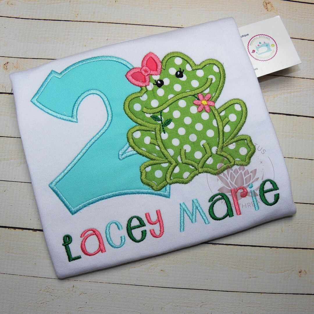 Personalized Frog Birthday Shirt – Girls Appliqué Birthday Outfit ...