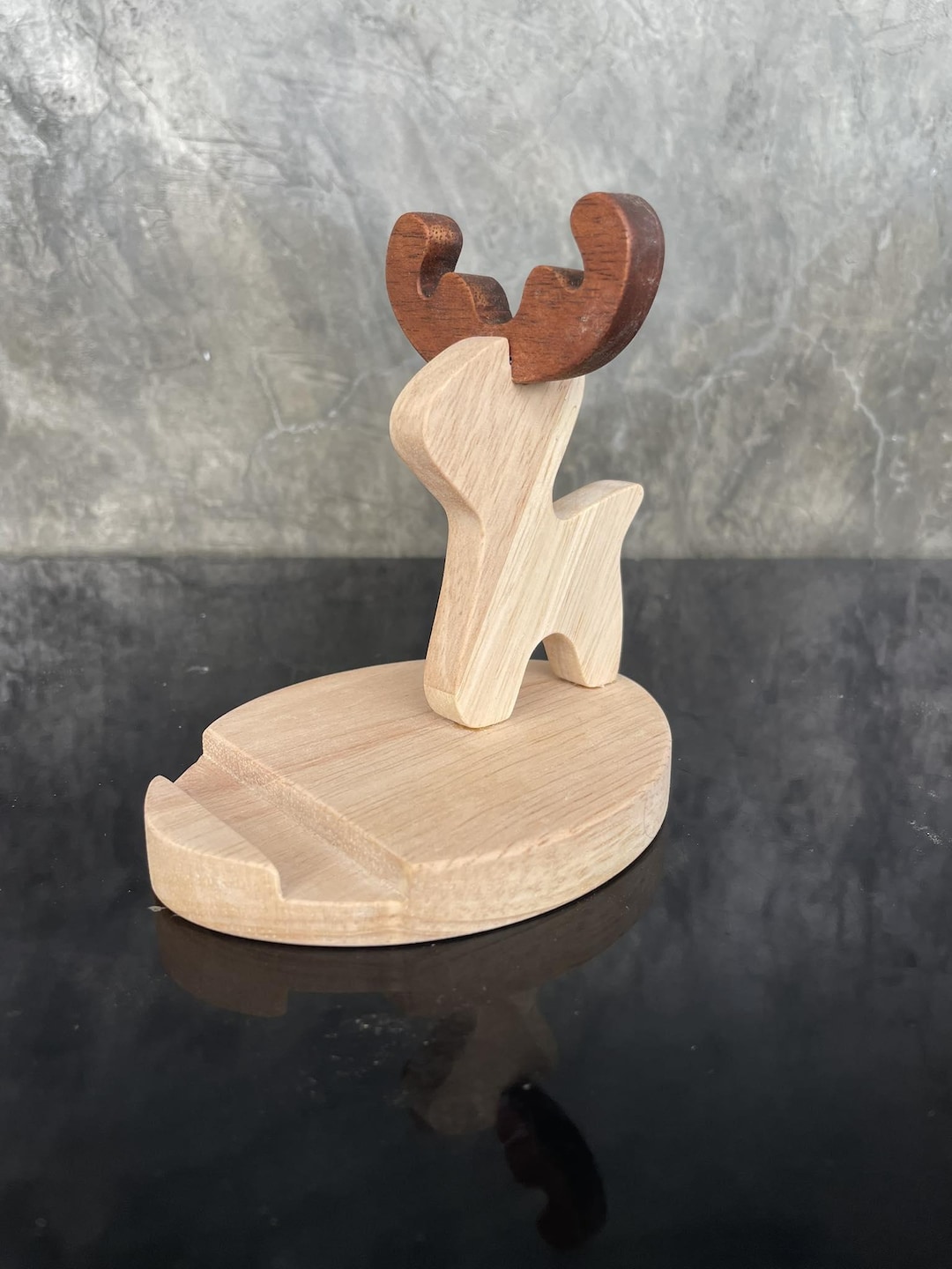 Handmade Wood Animal Phone Stand: Animal Desk Decor. - Etsy