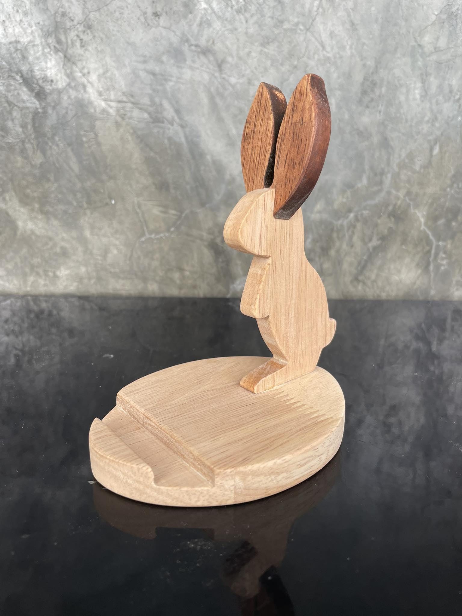 Handmade Wood Animal Phone Stand: Animal Desk Decor. - Etsy