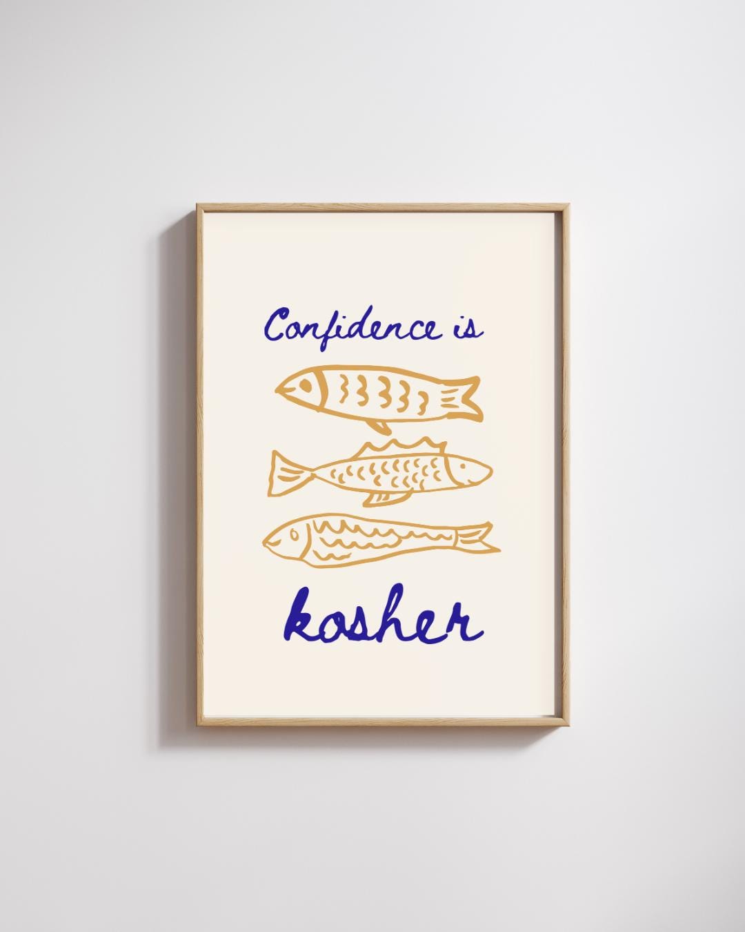 Confidence is Kosher Art Print, Jewish Humor, Motivational Wall Decor ...