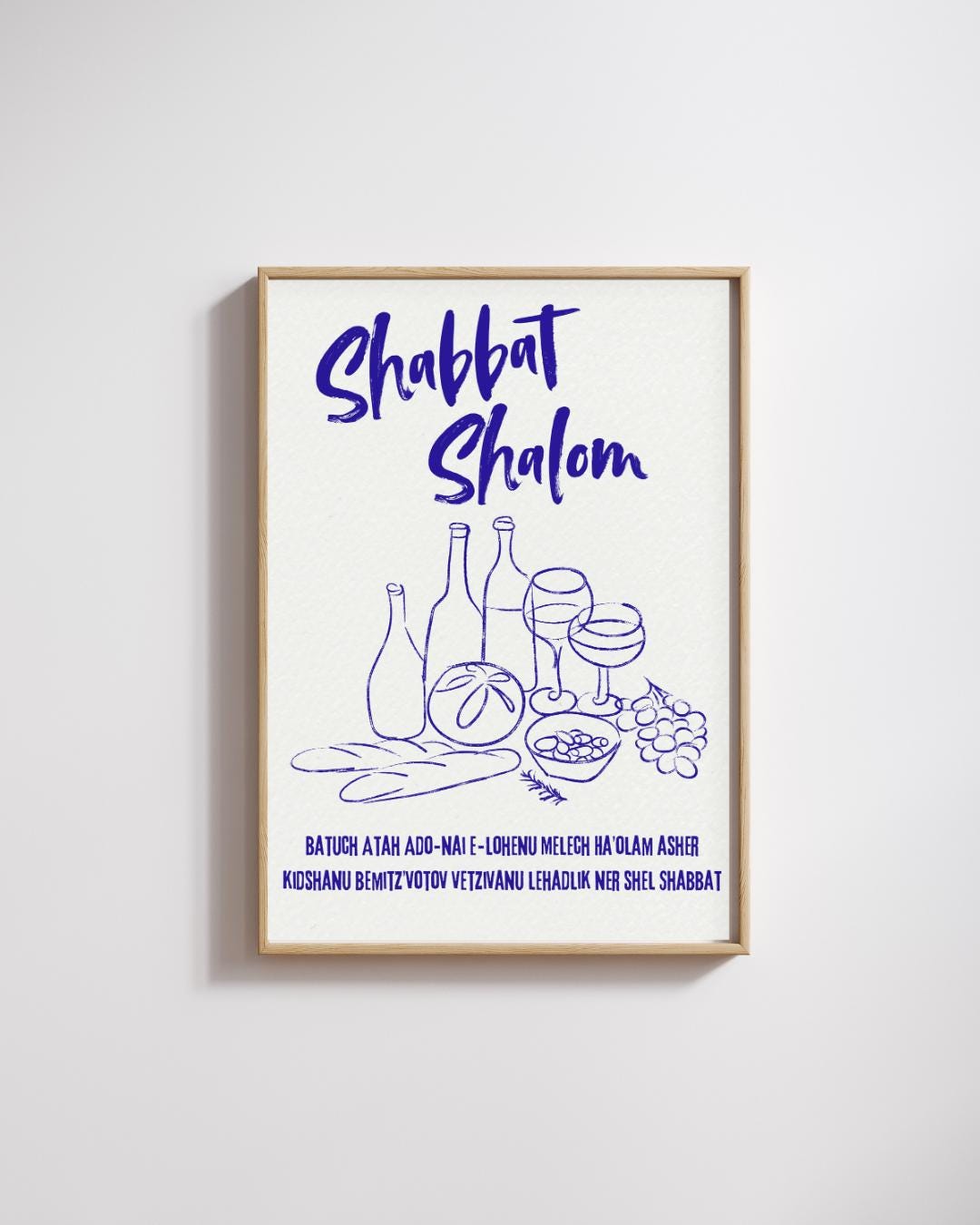 Shabbat Shalom Jewish Home Decor Poster, Judaica Art - Etsy