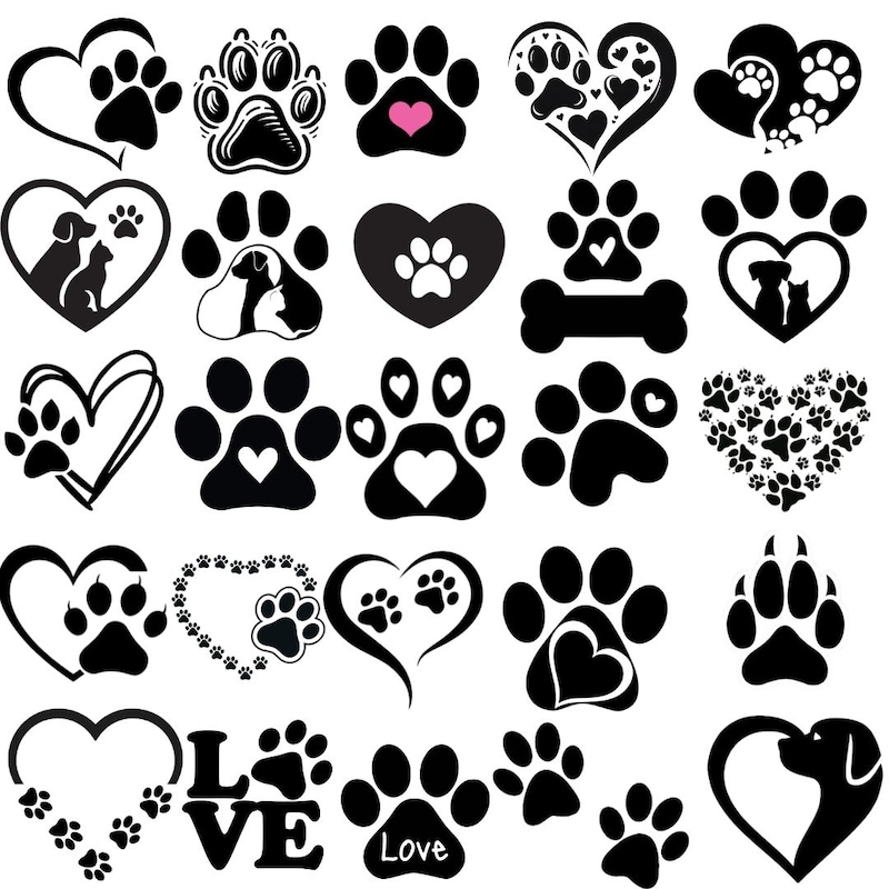 Paw Dog Lab Print - Etsy