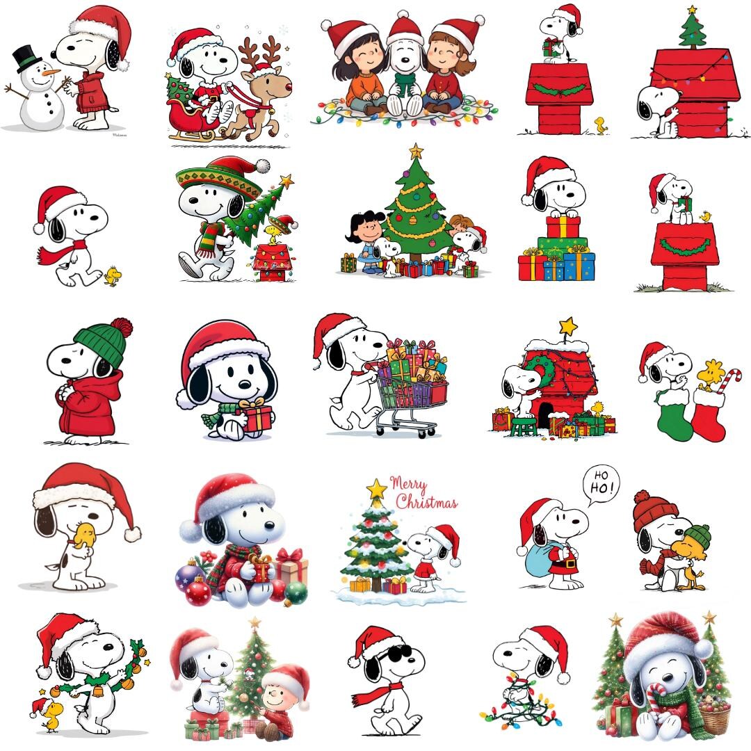 Snoopy Christmas Png Bundle Festive Cartoon Dog (digital Download) - Etsy