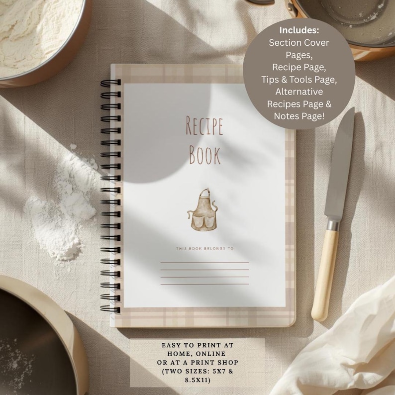 Editable Recipe Cookbook Canva Template, Family Cookbook (instant ...