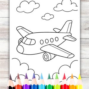 Airplane Coloring Page Instant Digital Download PDF Printable Bold and ...
