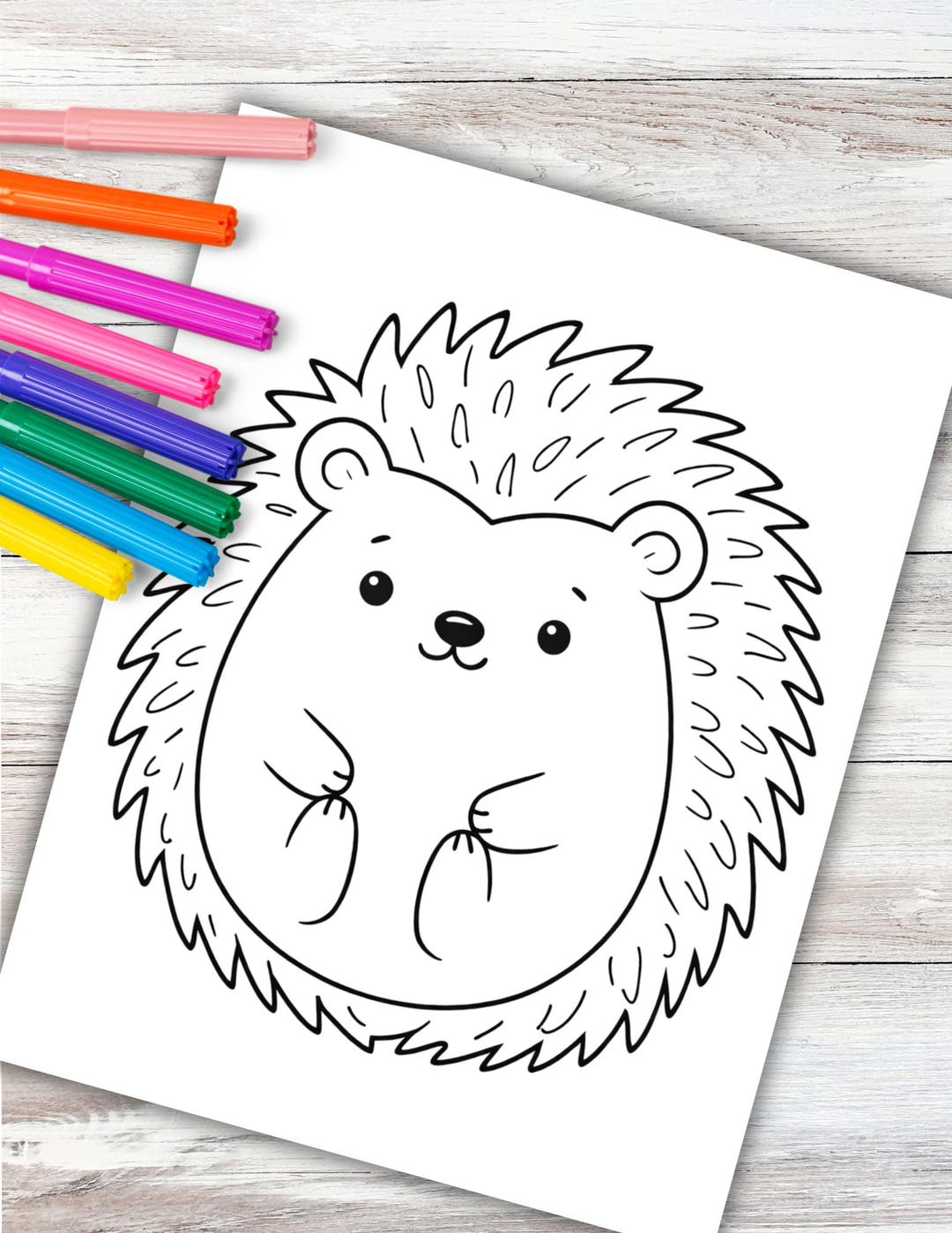 Hedgehog Coloring Page Instant Digital Download PDF Printable Cuteness ...