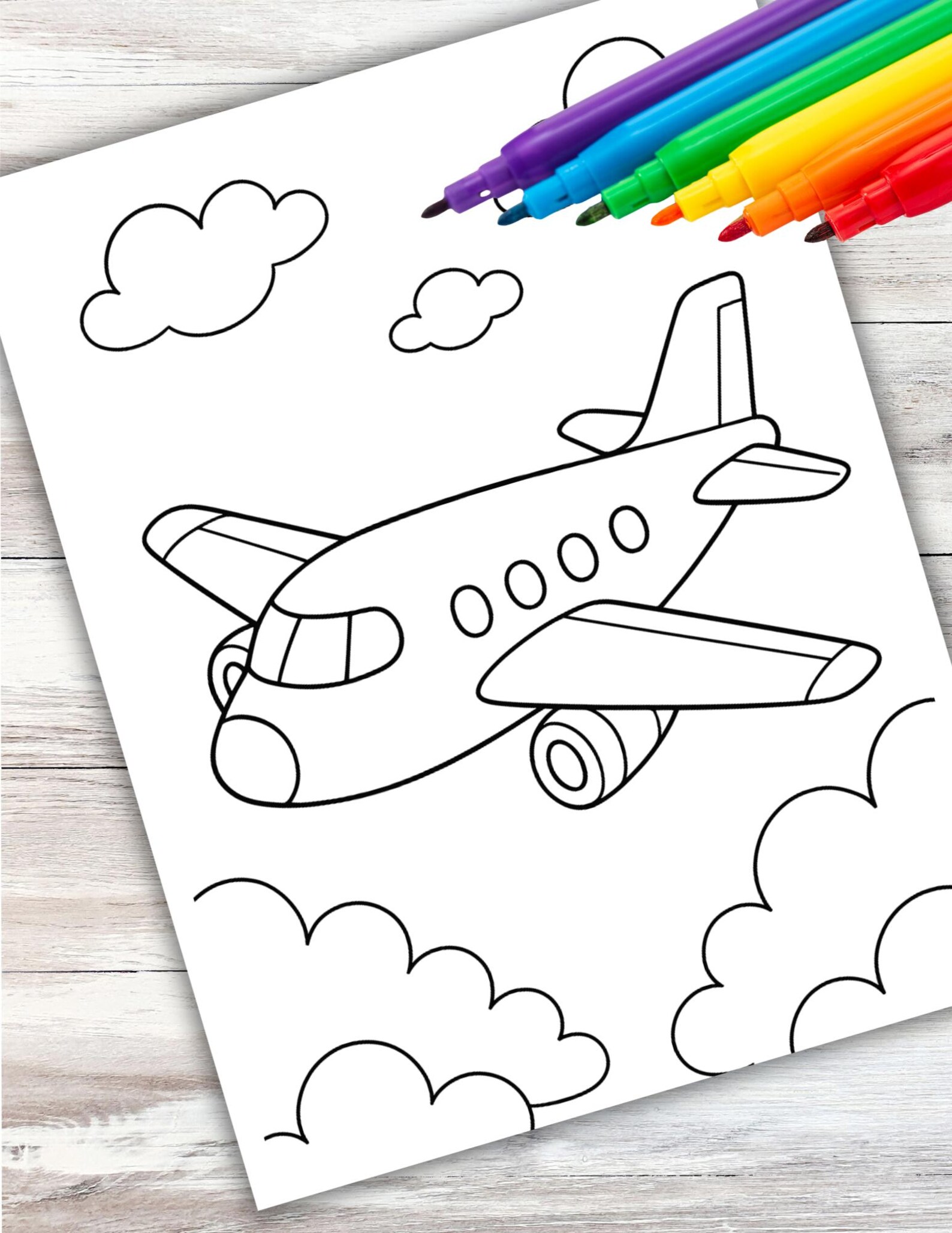 Airplane Coloring Page Instant Digital Download PDF Printable Bold and ...