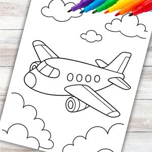 Airplane Coloring Page Instant Digital Download PDF Printable Bold and ...