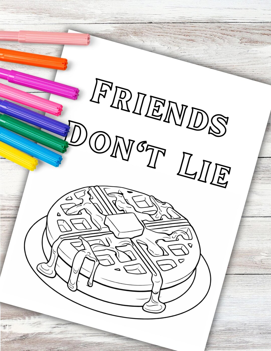 Friends Don't Lie Waffles Coloring Page Instant Download PDF - Etsy